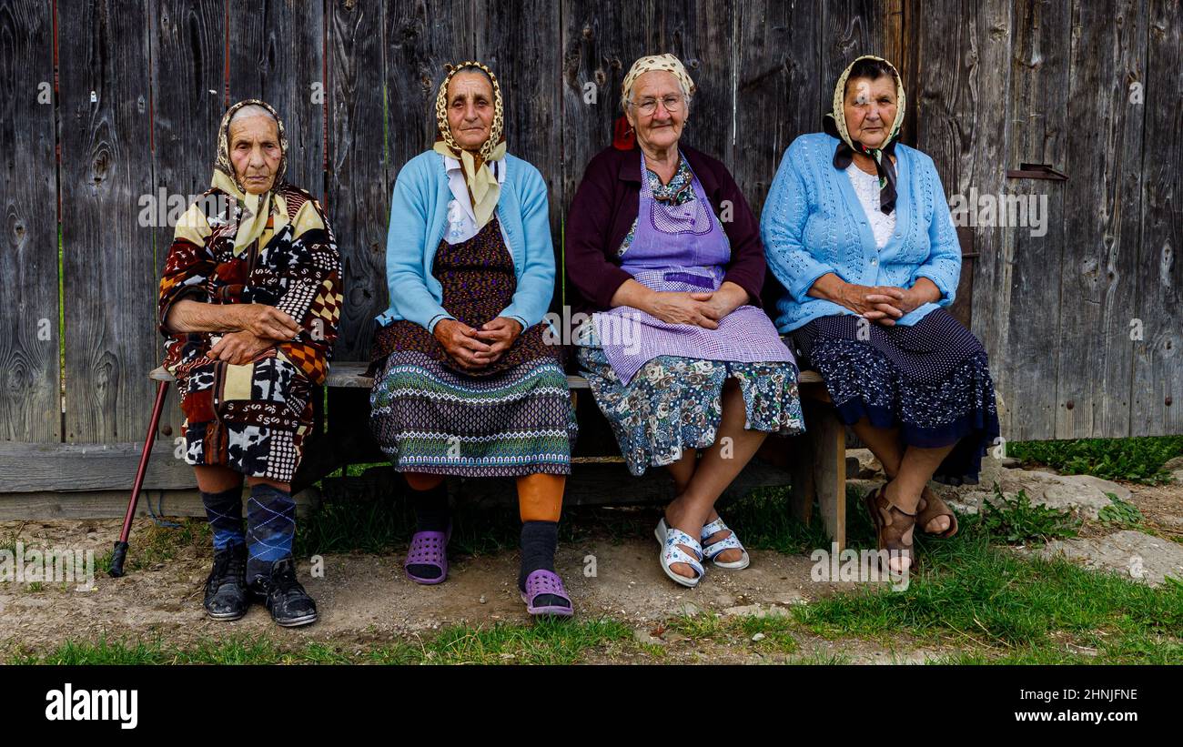 Senior women in a village in romania Stock Photo - Alamy