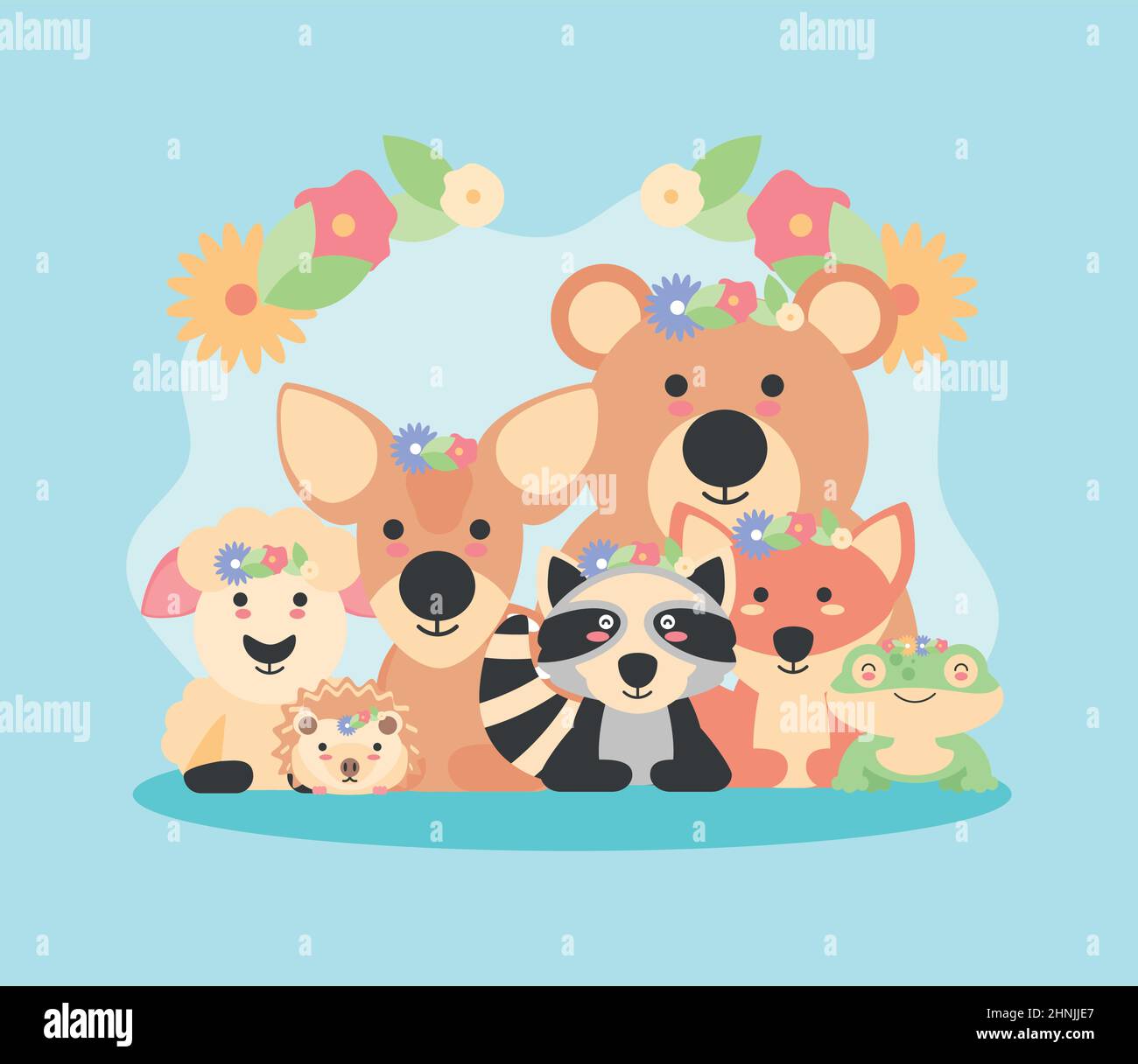 animals spring flowers Stock Vector Image & Art - Alamy