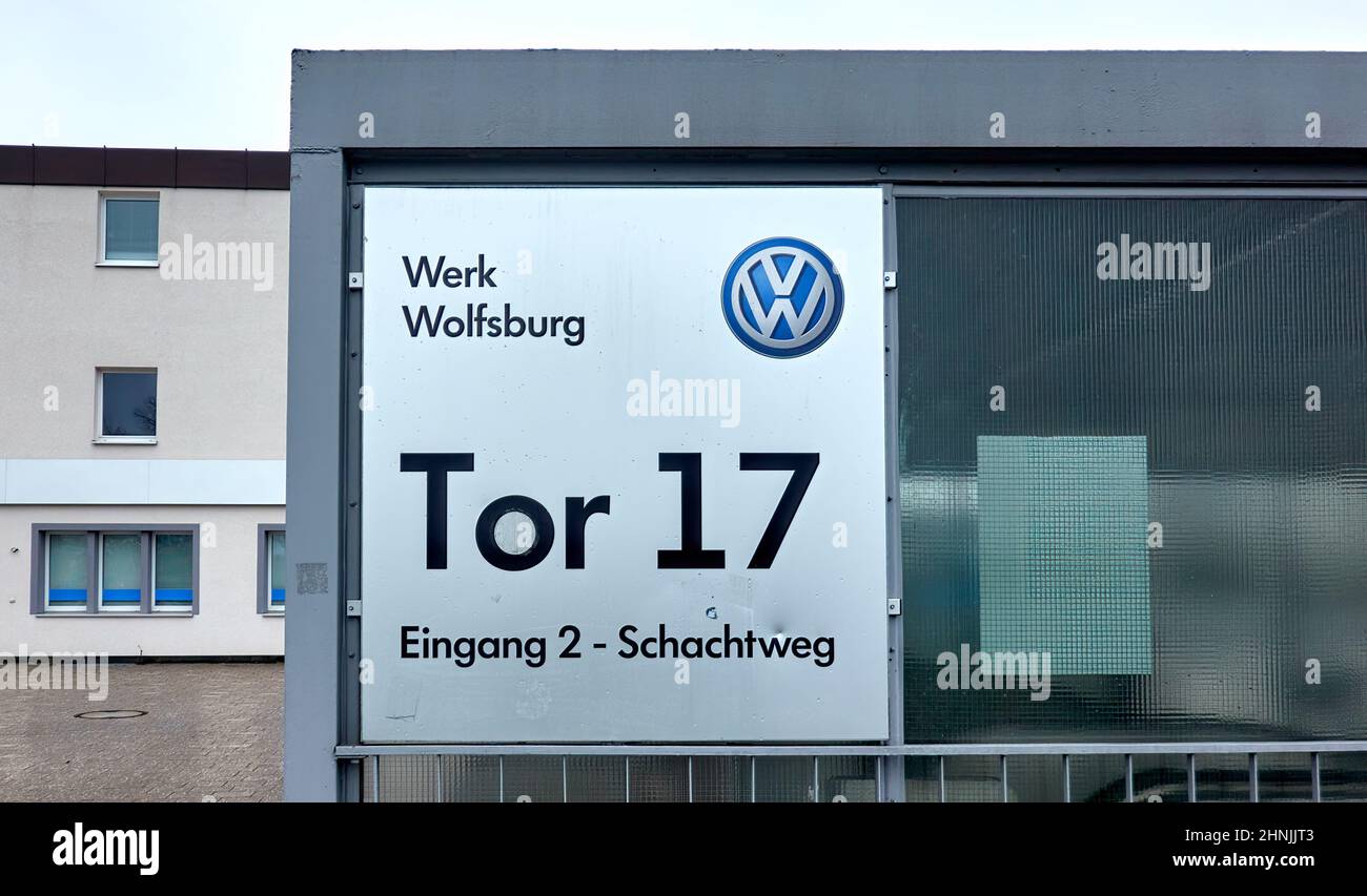 Wolfsburg, Germany, January 10, 2022: Entrance to the stairs of Gate 17 ...