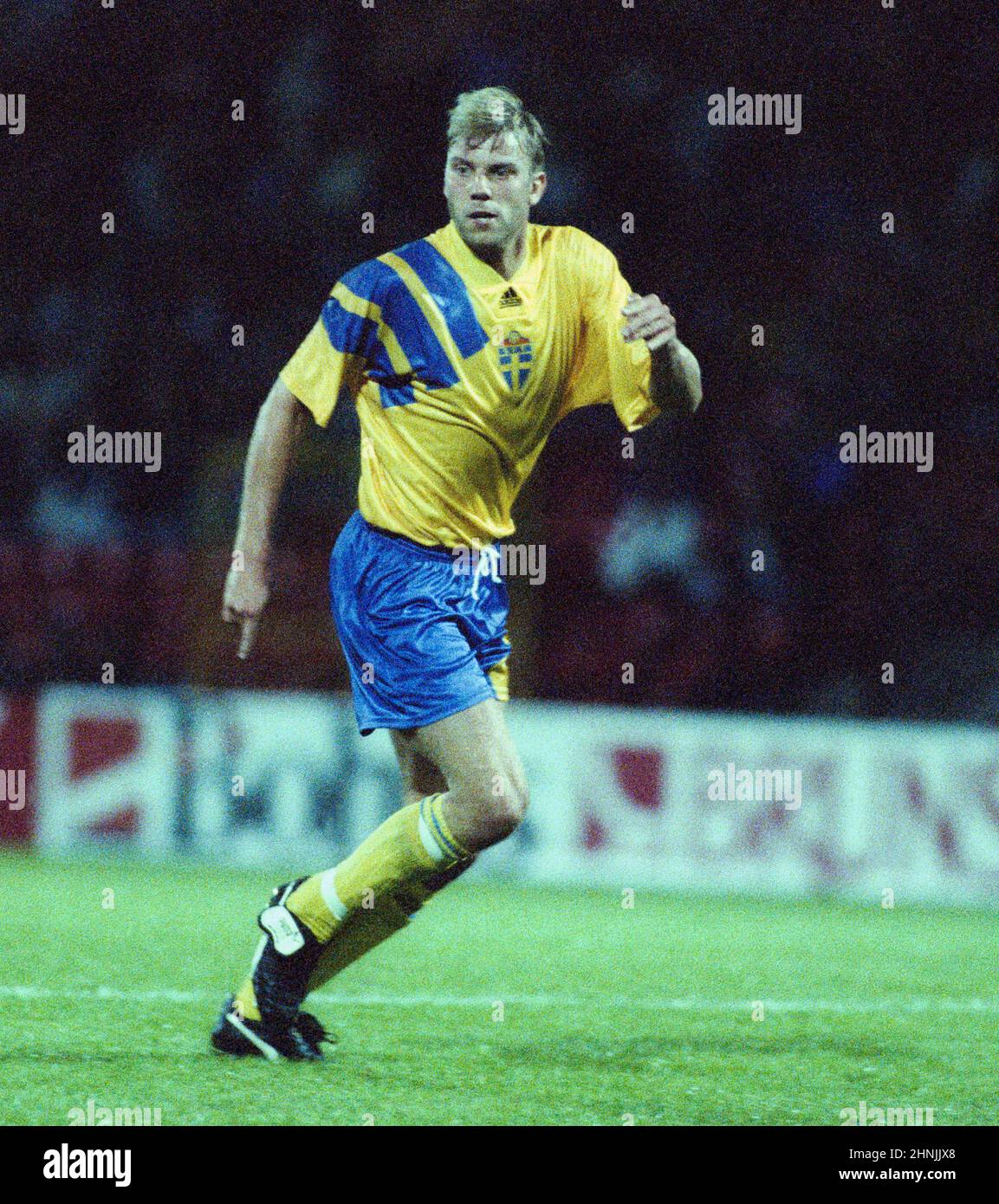 HANS EKLUND Swedish football forward in Swedish National team against ...