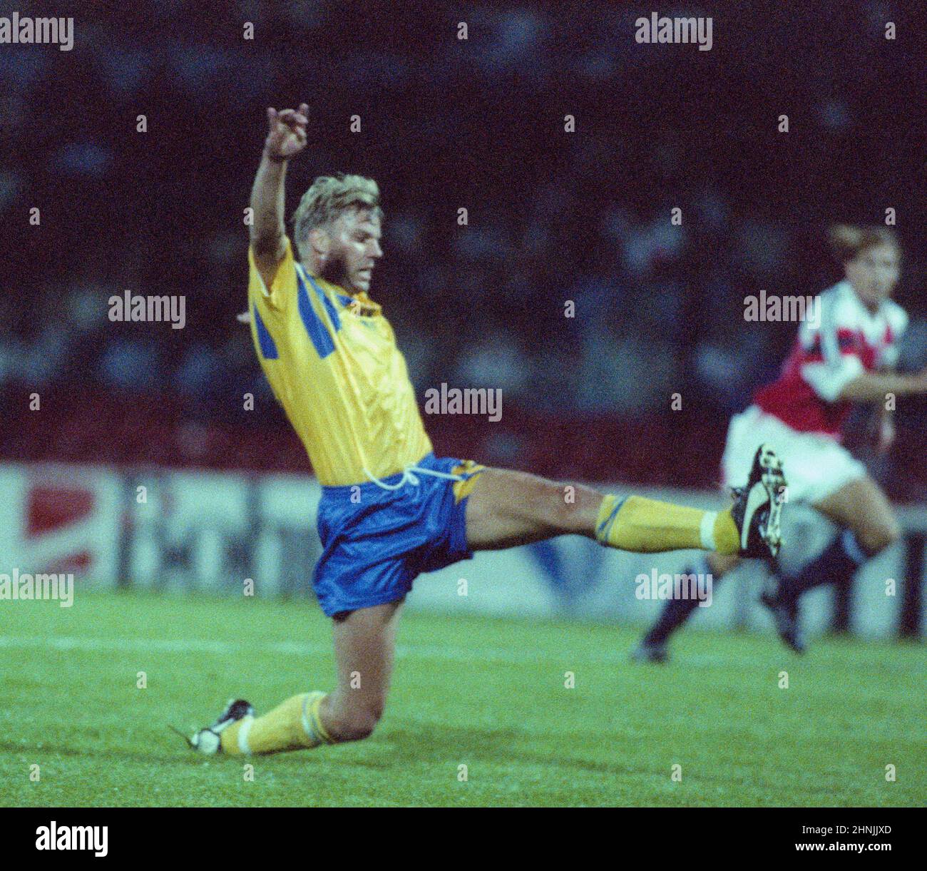 HANS EKLUND Swedish football forward in Swedish National team against ...