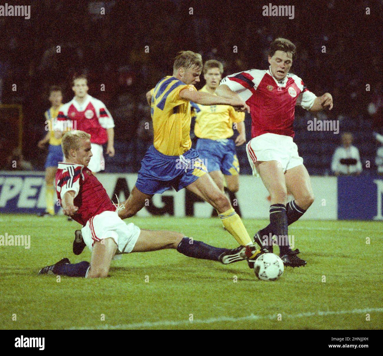 HANS EKLUND Swedish football forward in Swedish National team against ...
