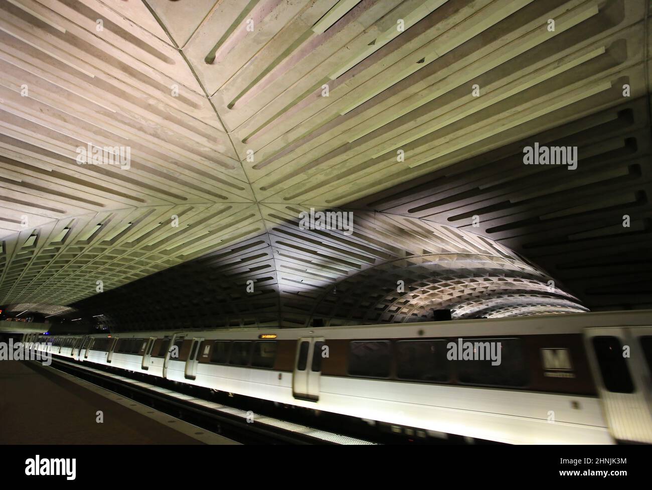 WASHINGTON OCT 10:the metro train move fast in the channel in ...