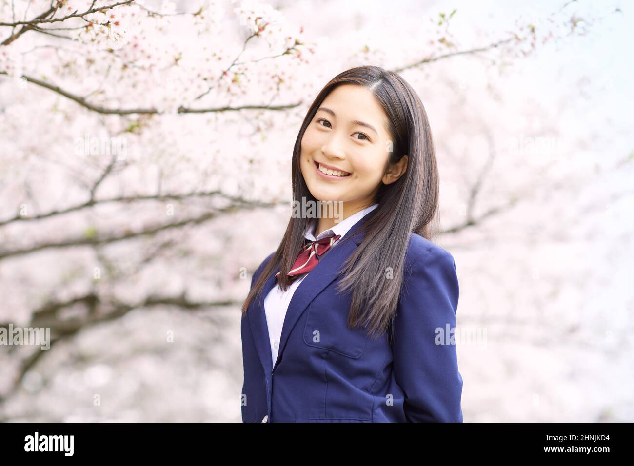 Japanese High School Girl With A Smile Stock Photo - Alamy