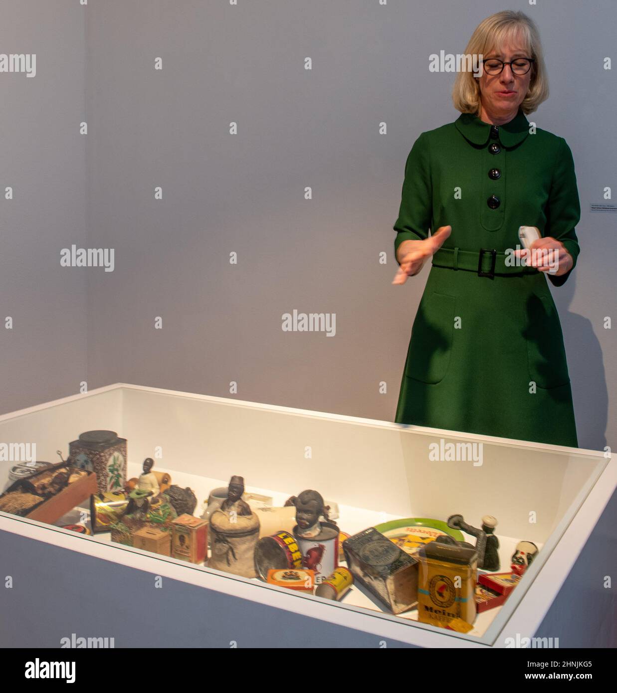 Ulm, Germany. 17th Feb, 2022. Museum director Stefanie Dathe stands ...