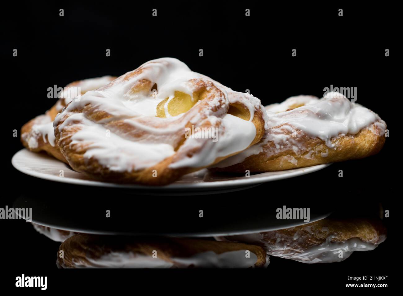 Lemon danish pastry. Delicious fresh pastry baked strudel Stock Photo ...