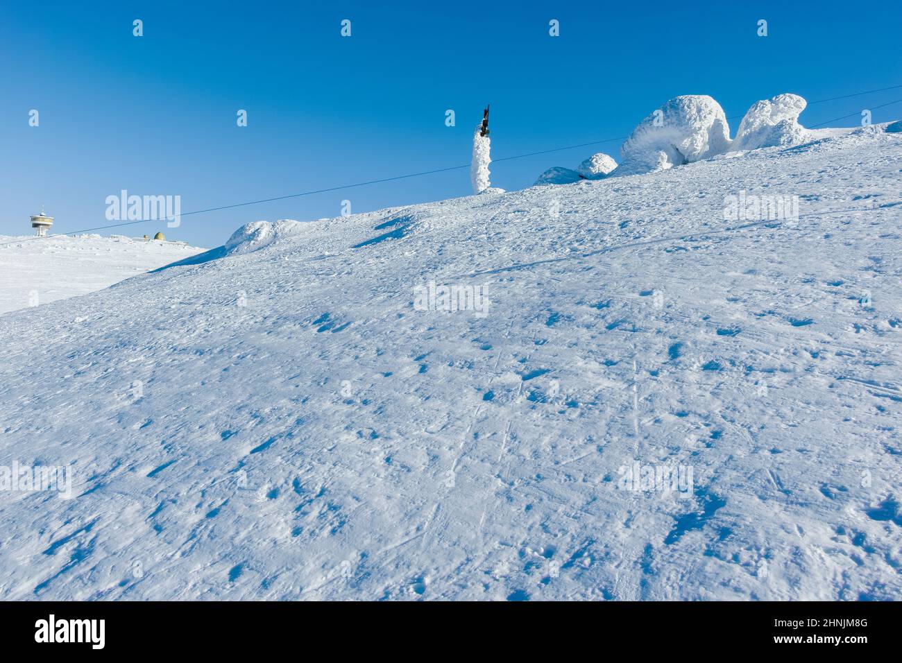 Winter view of Vitosha Mountain near Cherni Vrah peak, Sofia City ...