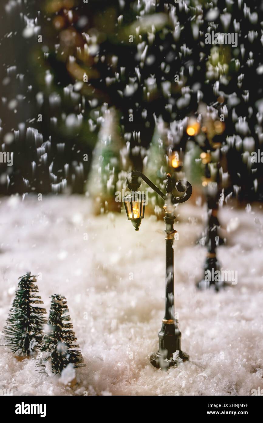 Christmas under snow falling hi-res stock photography and images - Alamy