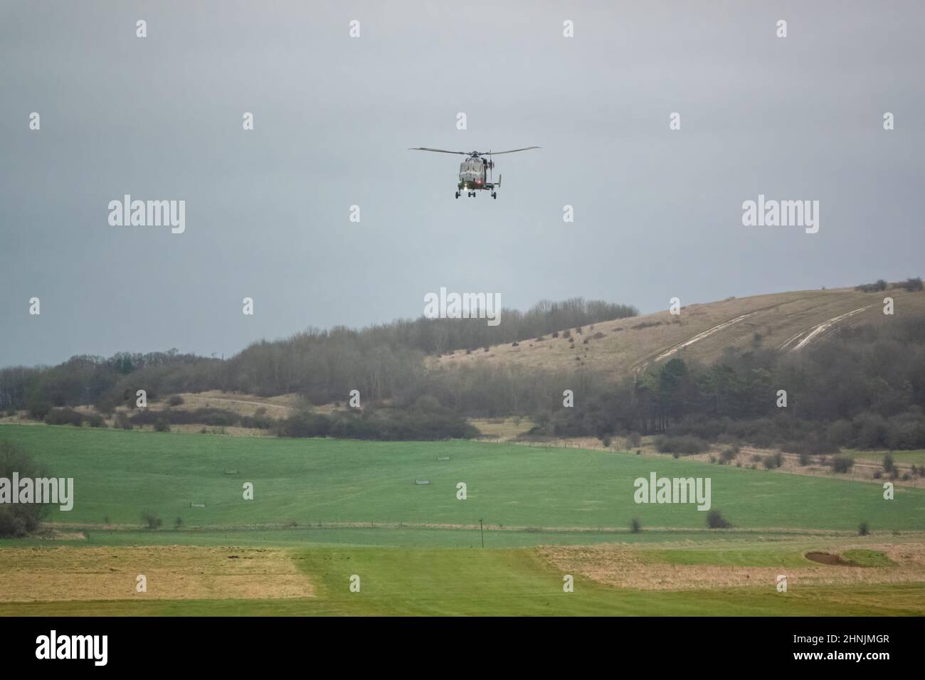 British army AgustaWestland AW159 Wildcat AH1 helicopter flying on ...