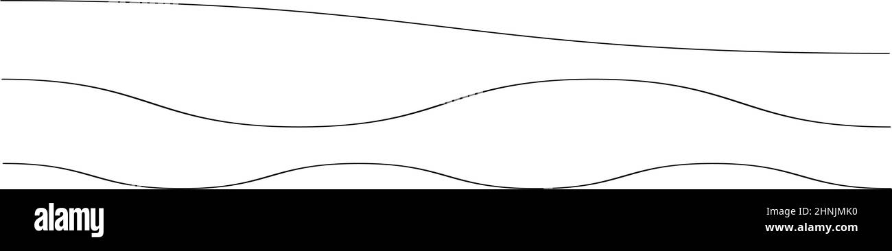 Wavy, waving, wave lines. Curvy, curved, flowing billowy and undulate ...