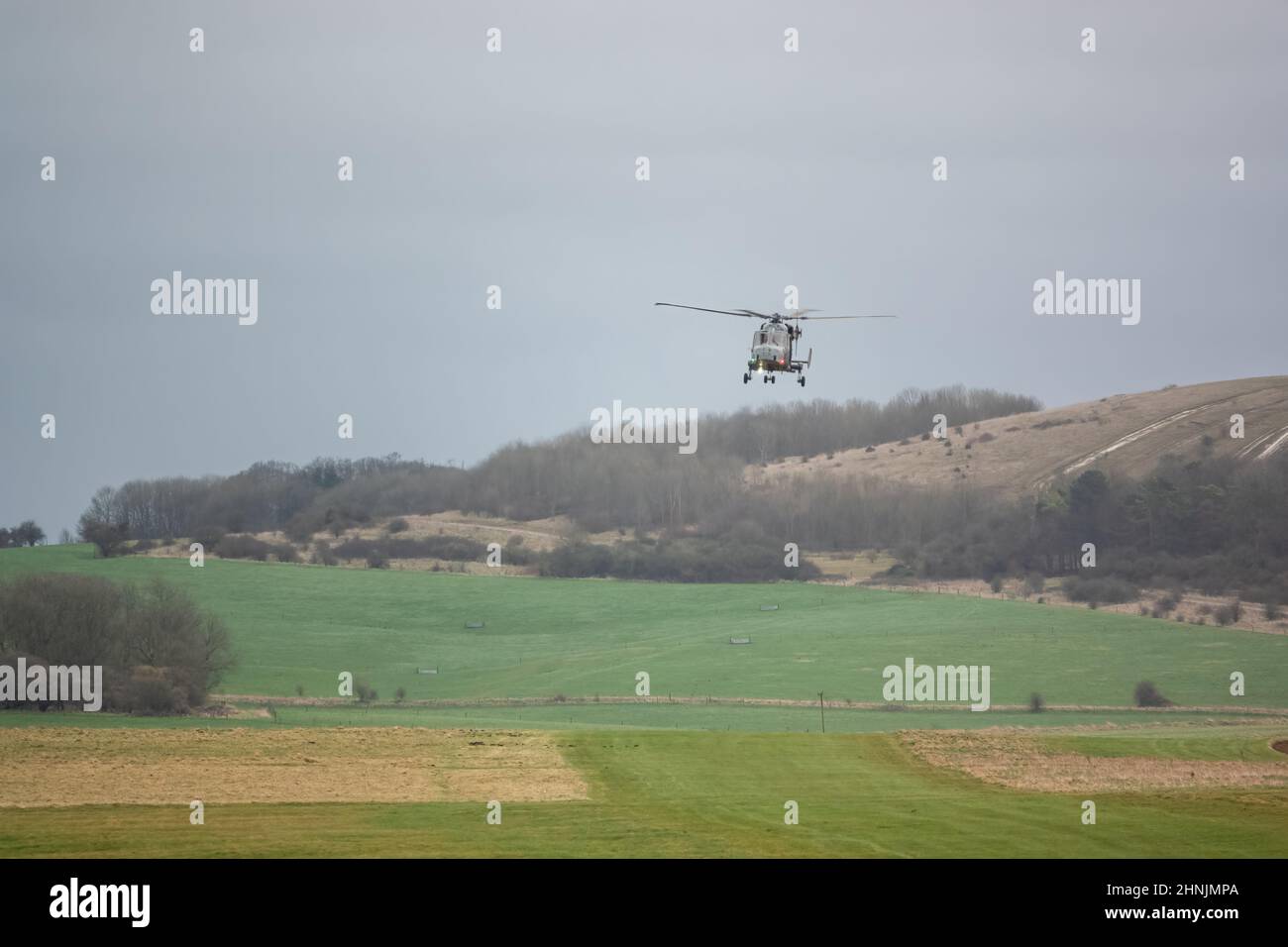 British army AgustaWestland AW159 Wildcat AH1 helicopter flying on ...