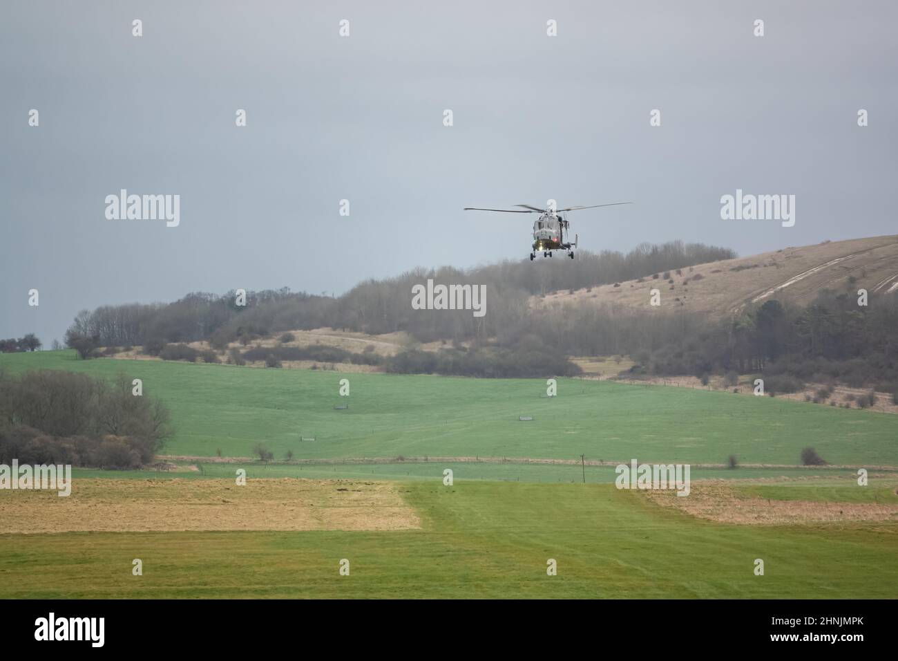British army AgustaWestland AW159 Wildcat AH1 helicopter flying on ...