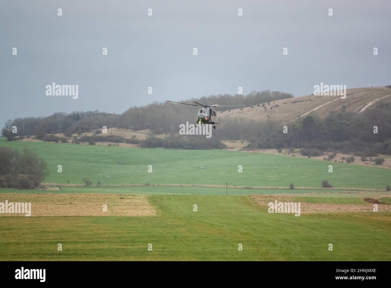 British army AgustaWestland AW159 Wildcat AH1 helicopter flying on ...