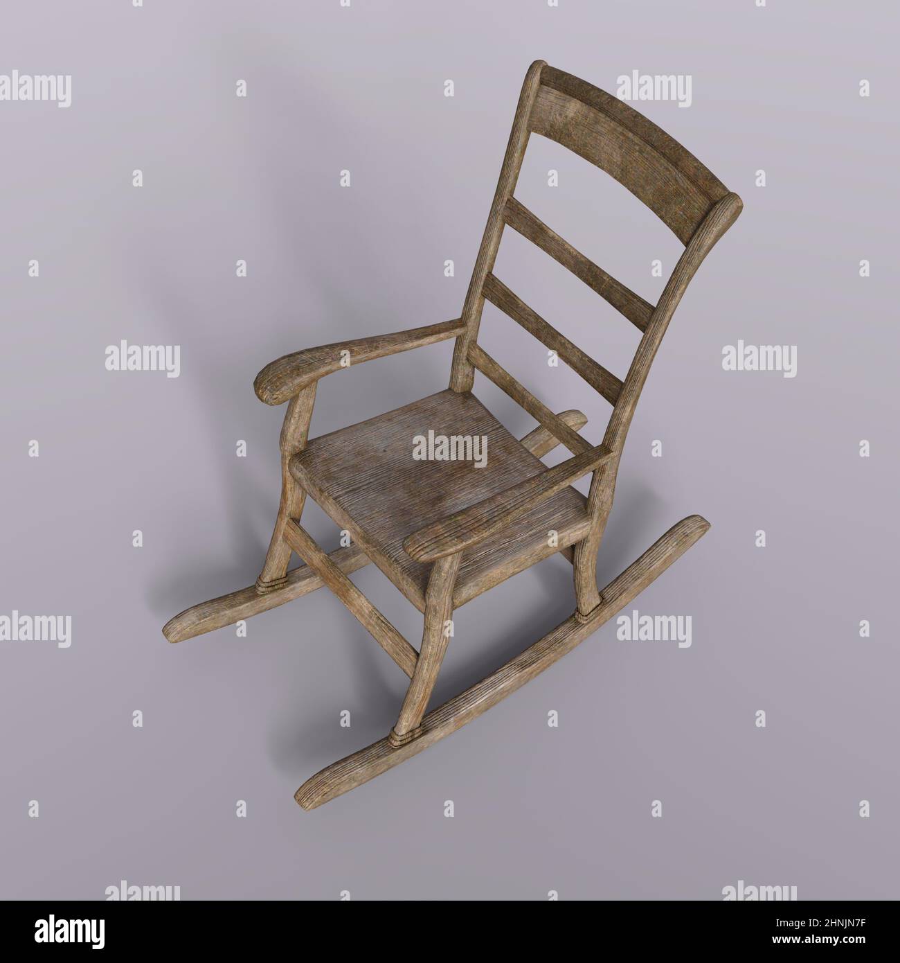 3d-illustration of an old rocking chair Stock Photo - Alamy