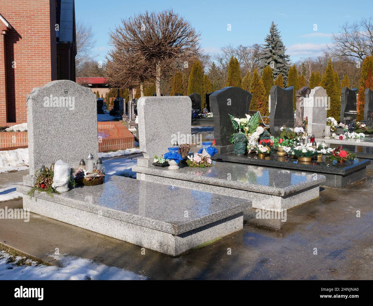 Tombstones in the public cemetery Stock Photo - Alamy