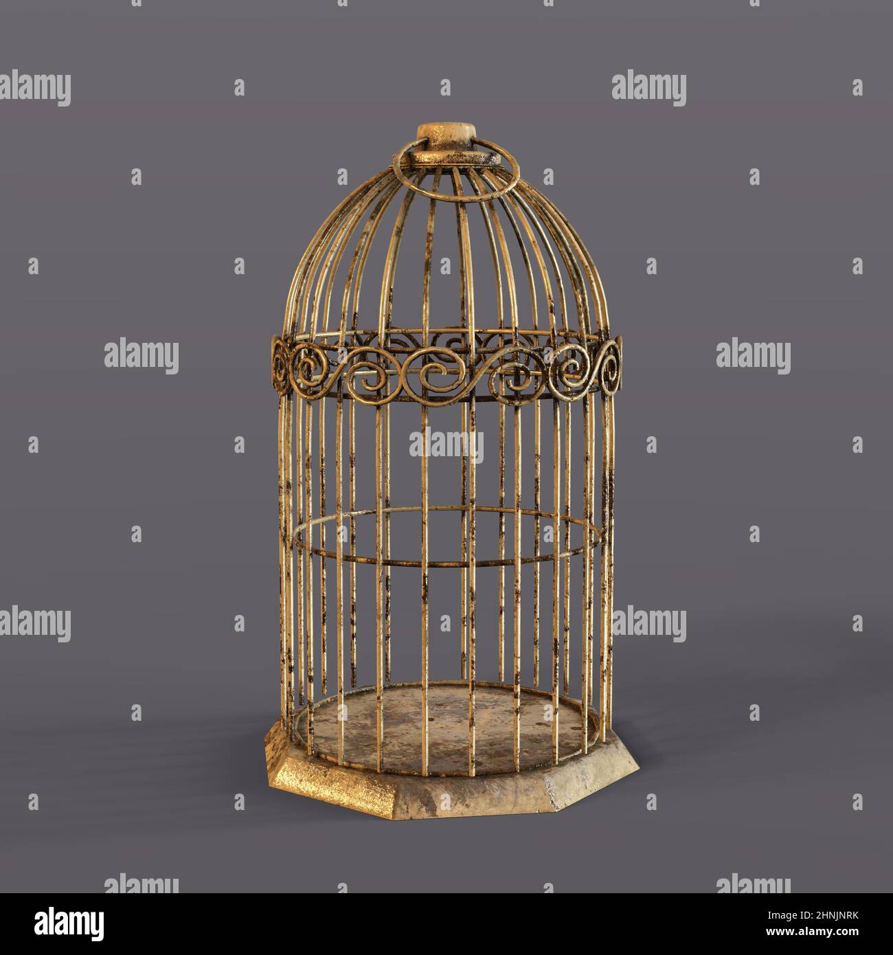 3d-illustration of an empty birdcage Stock Photo - Alamy