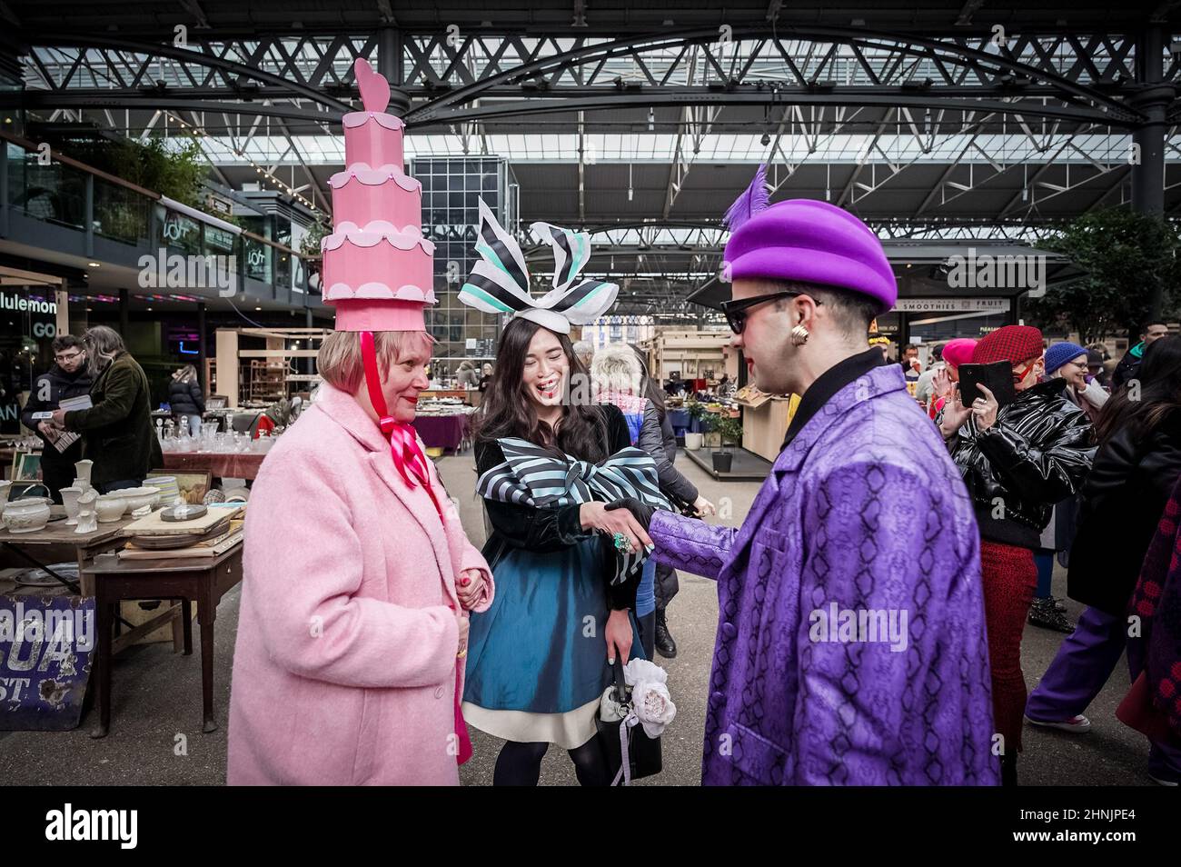 London, UK. 17th February 2022. London Colour Walk at Old Spitalfields ...