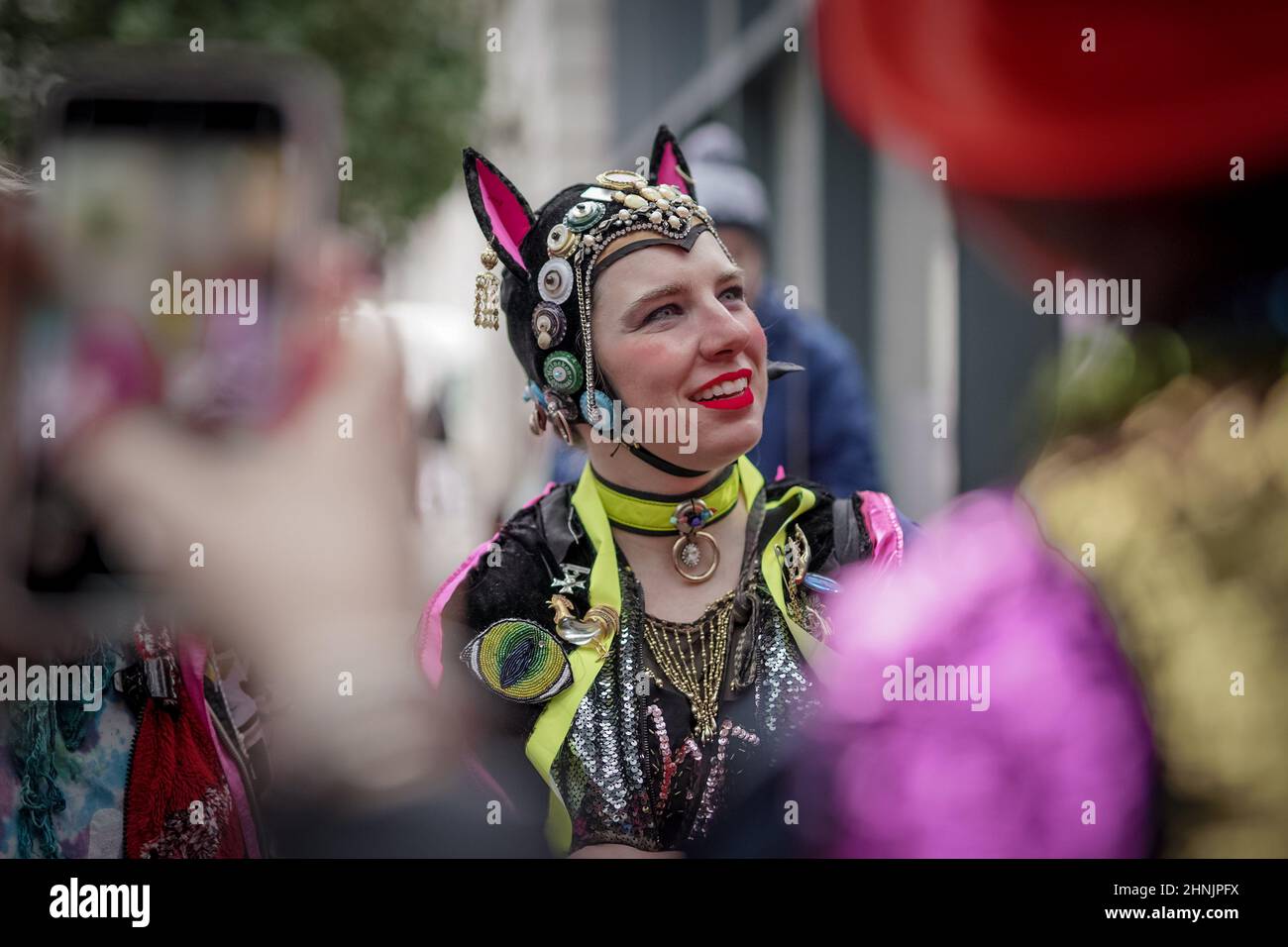 London, UK. 17th February 2022. London Colour Walk at Old Spitalfields ...