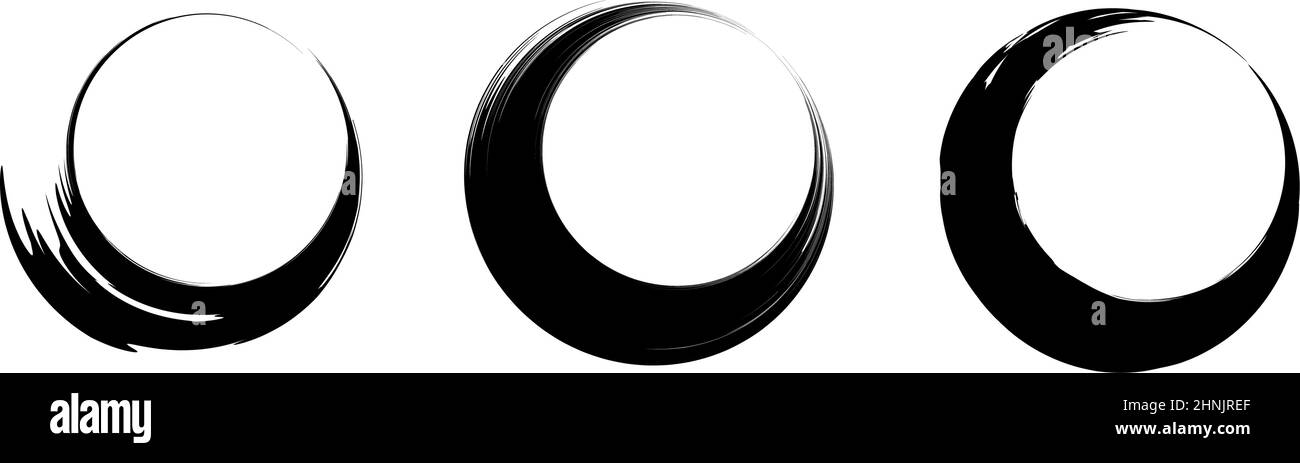 Smeared, smudged circle, circular grungy, grunge brushstroke and ...