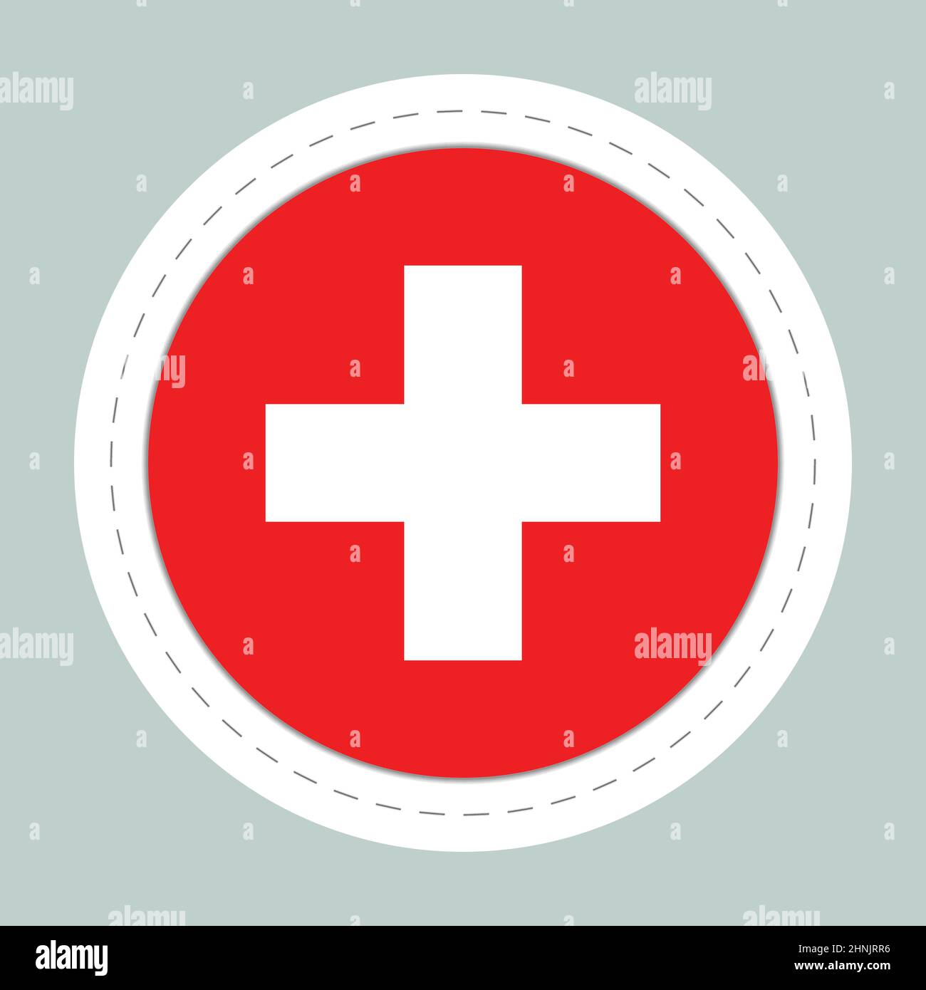 Sticker ball with flag of Switzerland. Round sphere, template icon ...