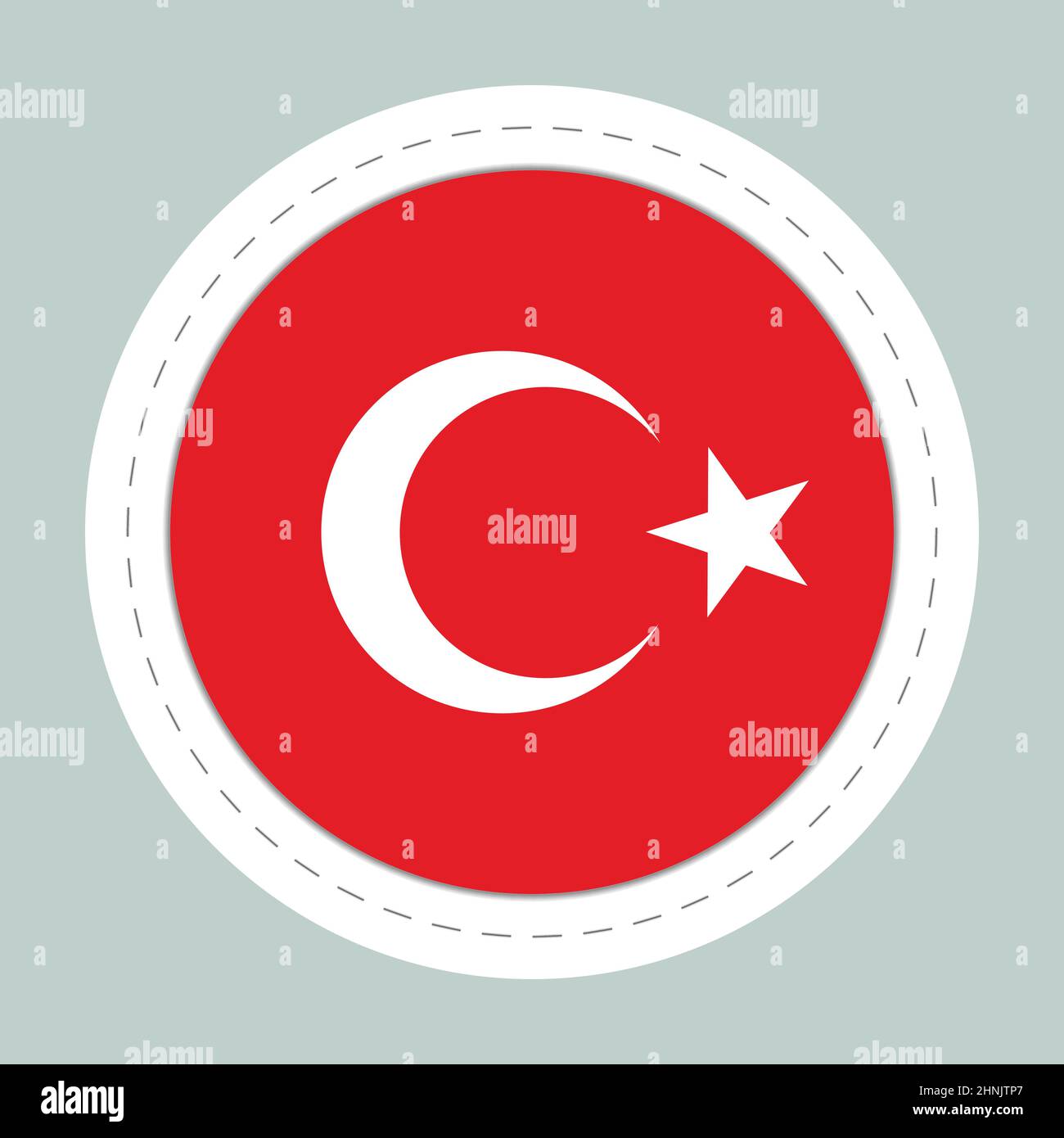 Sticker ball with flag of Turkey. Round sphere, template icon. Turkish ...