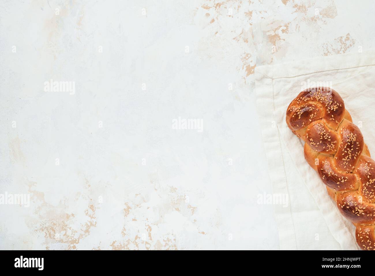 Challah bread. Sabbath kiddush ceremony composition. Freshly baked ...