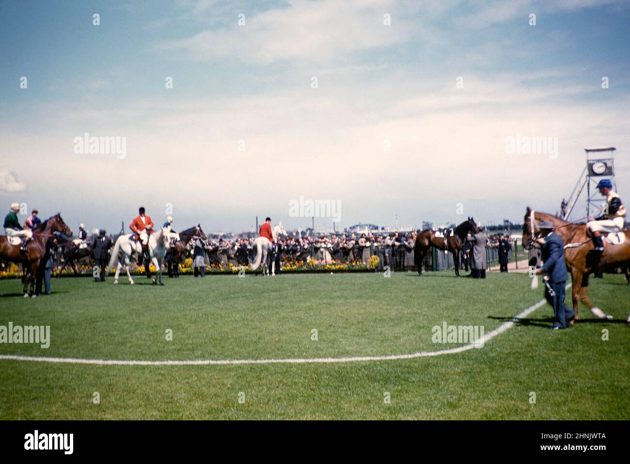 Horse racing at Flemington racecourse, Melbourne, Australia, 1956 Stock ...
