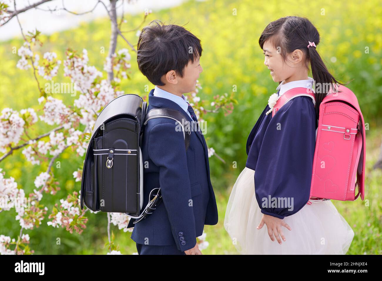 Japanese Elementary School Students Facing Each Other Stock Photo - Alamy