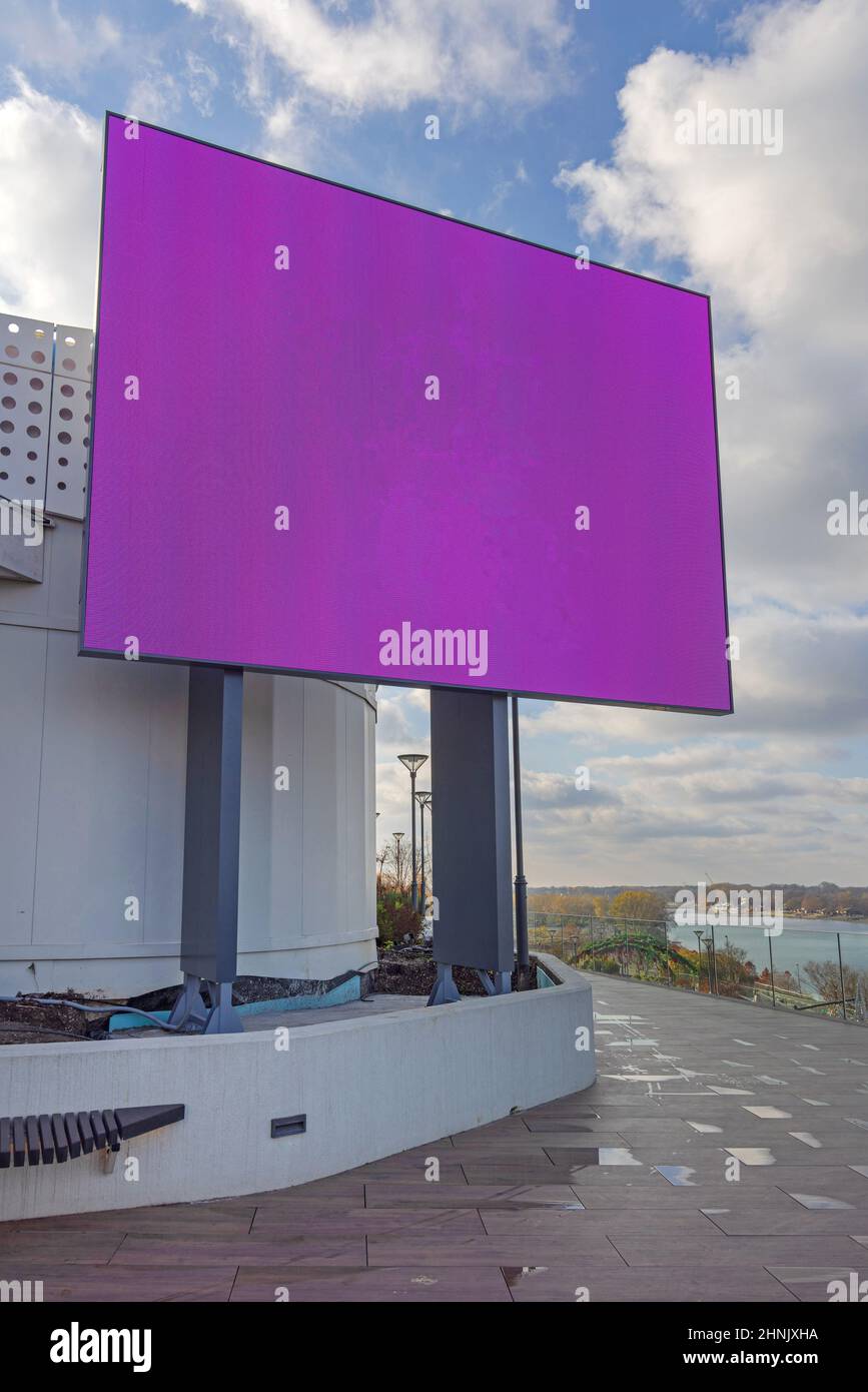Big Pink Led Screen at Top of Shopping Mall Copy Space Stock Photo - Alamy