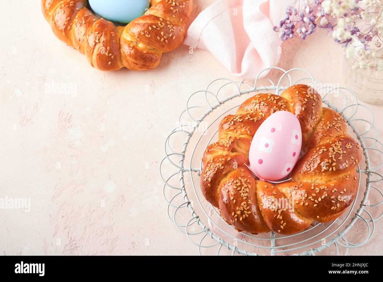 Spanish Easter cake. Traditional mona de pascua typical in Spain with ...