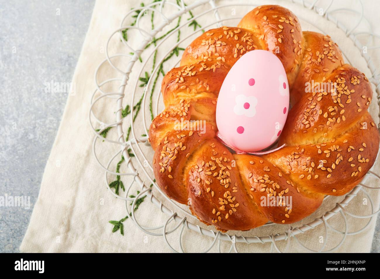 Spanish Easter cake. Traditional mona de pascua typical in Spain with ...