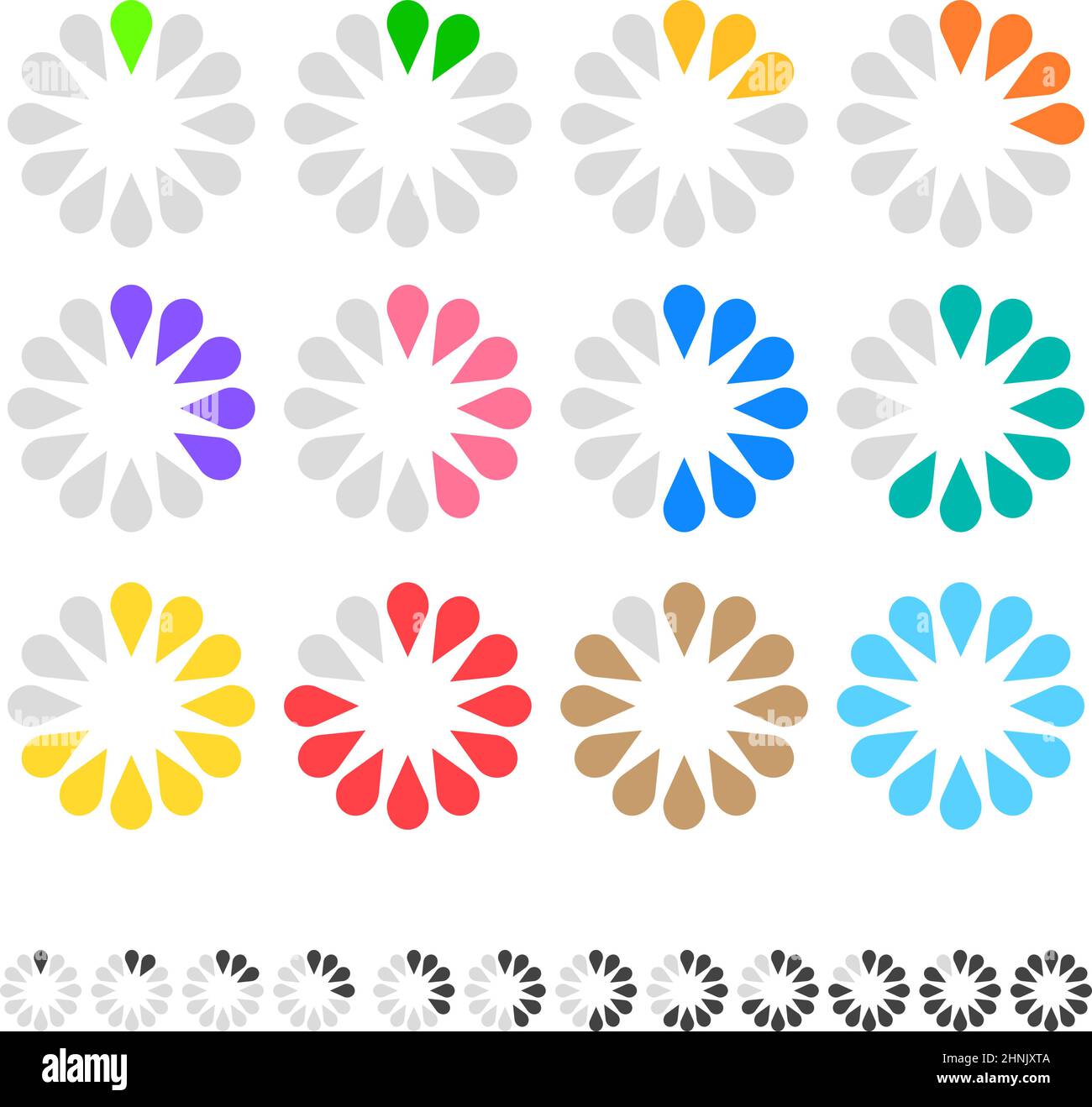 Circular progress, level indicators from 1 to 12 - stock vector ...