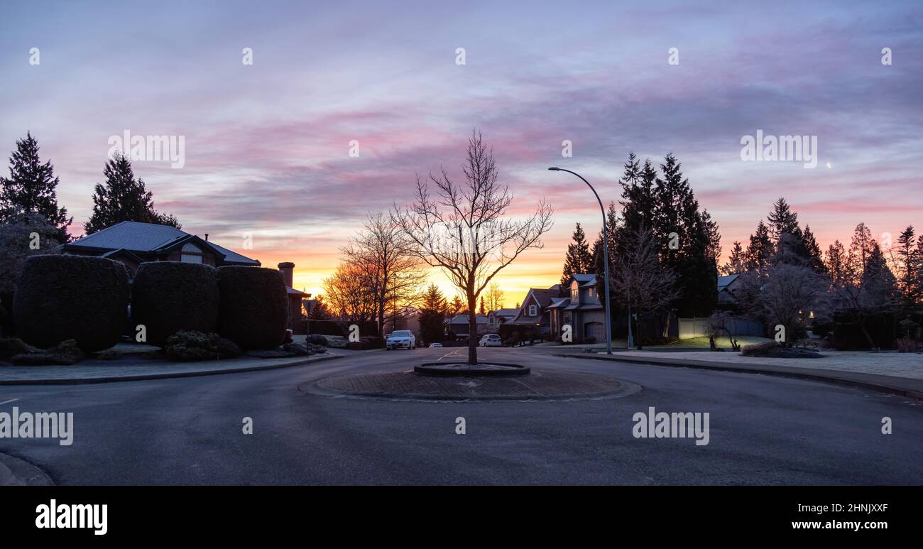 View of Residential Suburban Neighborhood Street in a modern city Stock ...