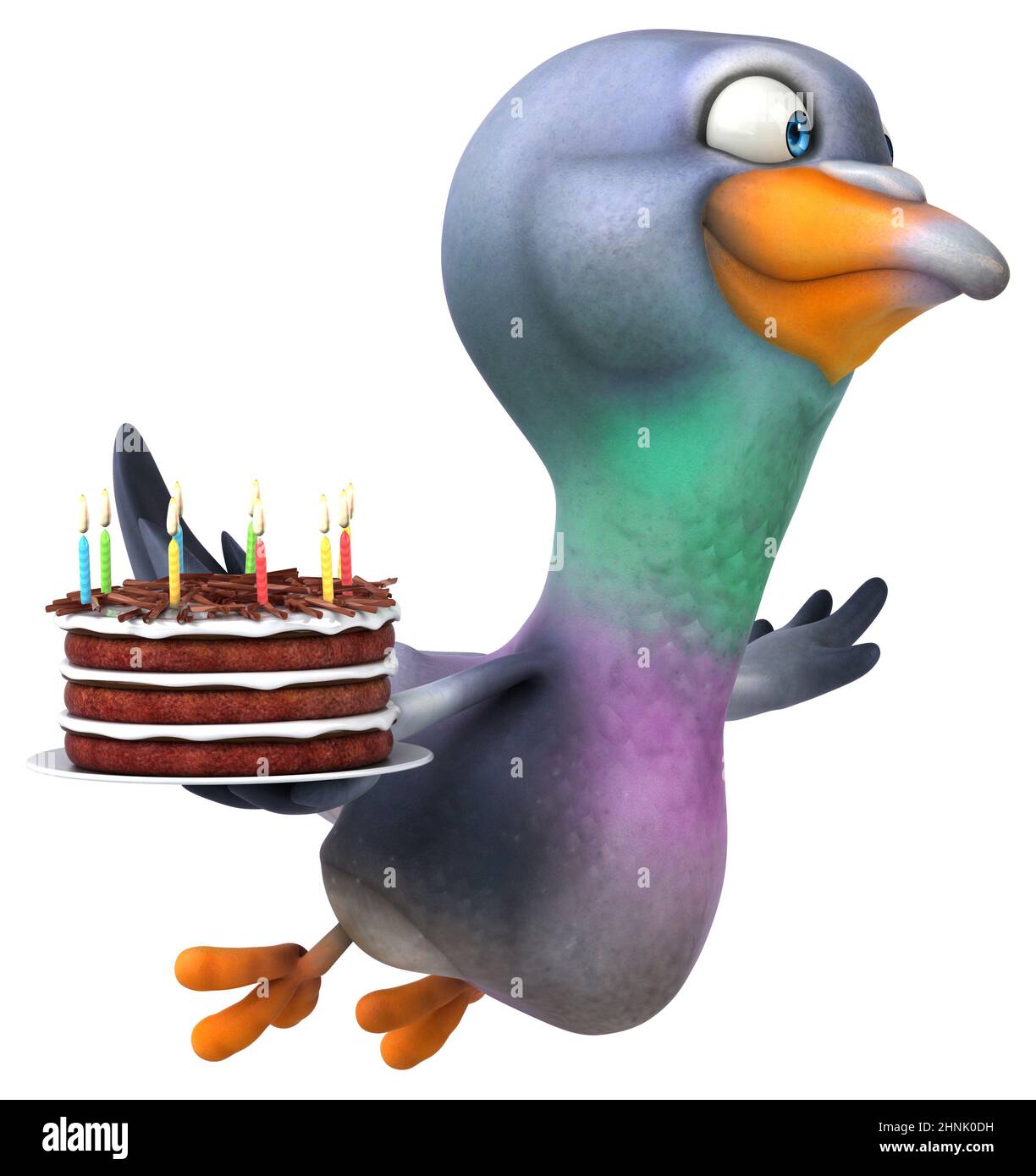 Fun pigeon - 3D Illustration Stock Photo - Alamy