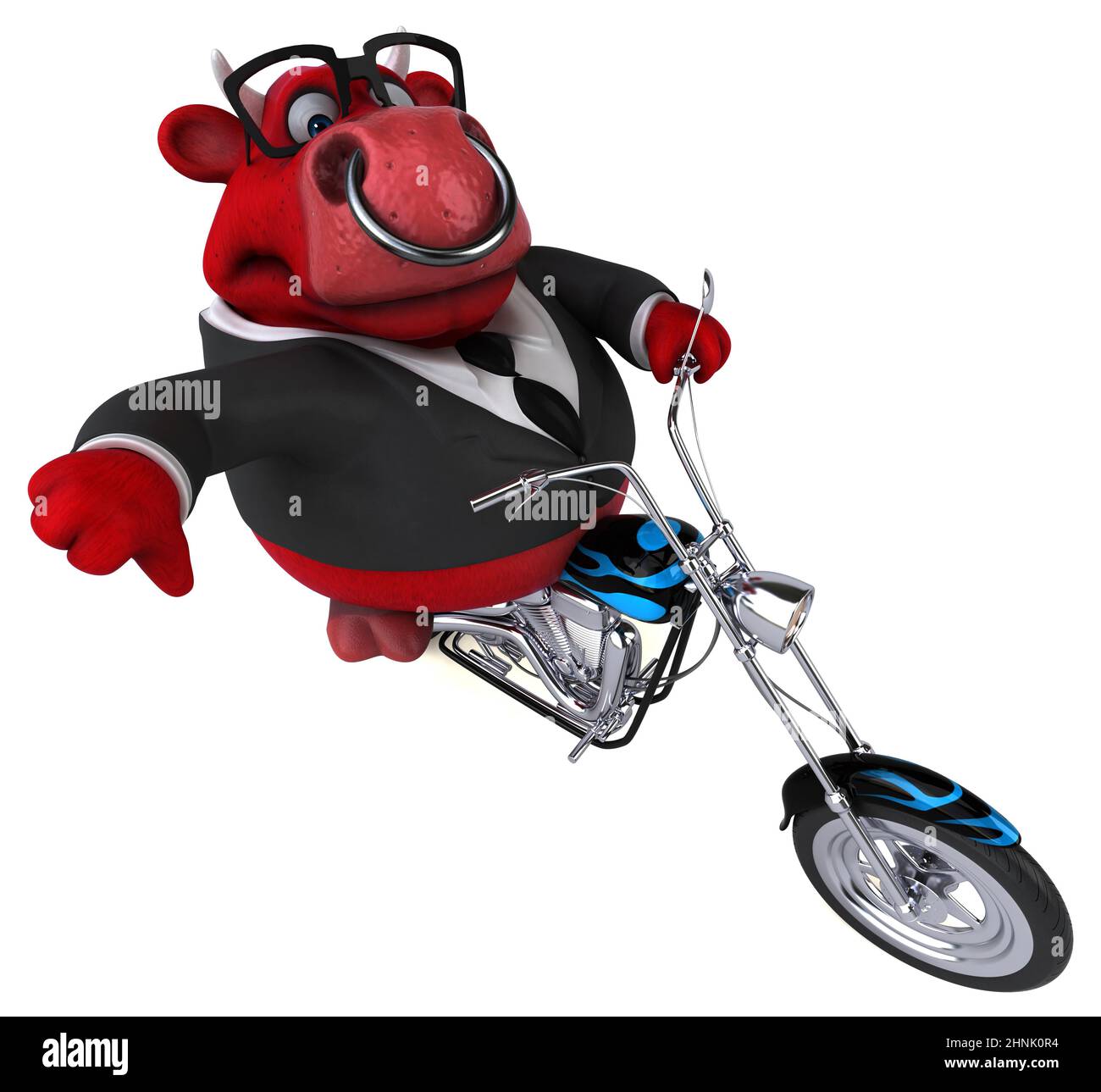 Fun bull - 3D Illustration Stock Photo - Alamy