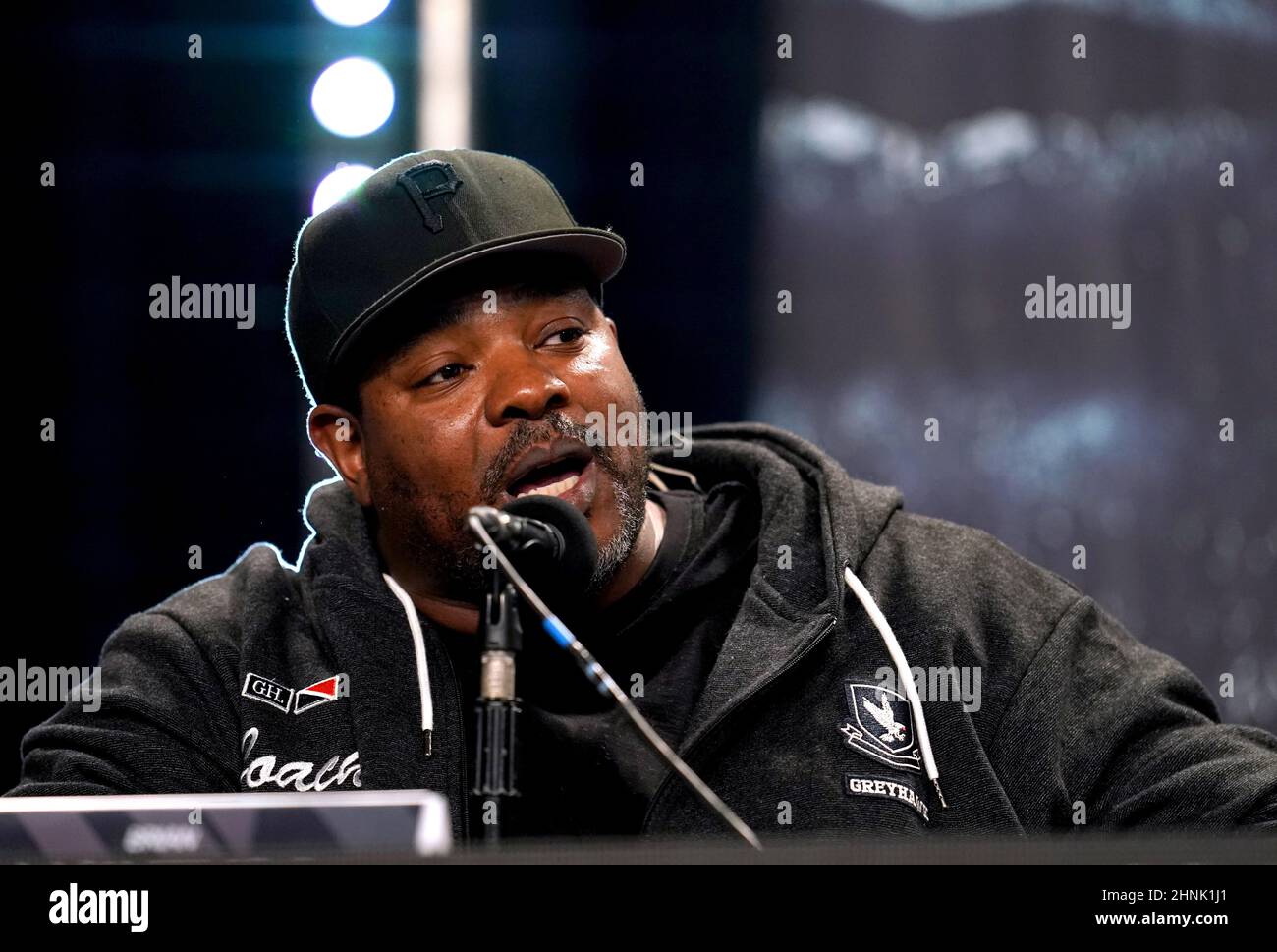 Trainer Brian Mcintyre during a press conference at the Exchange Hall ...