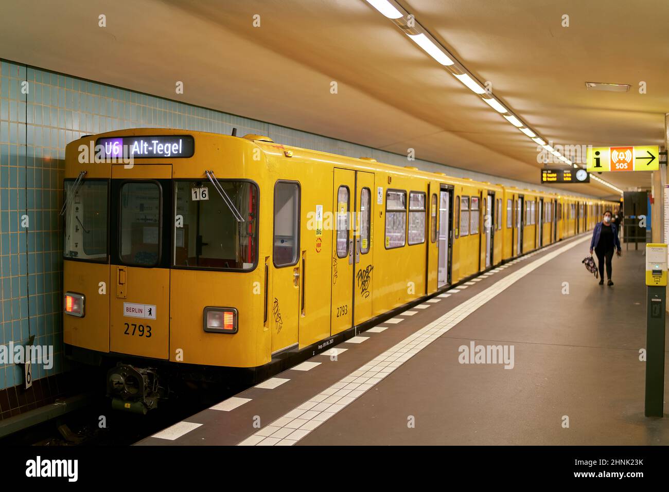 a Subway of the BVG (Berliner Verkehrsbetriebe) to Alt-Tegel on a stop ...