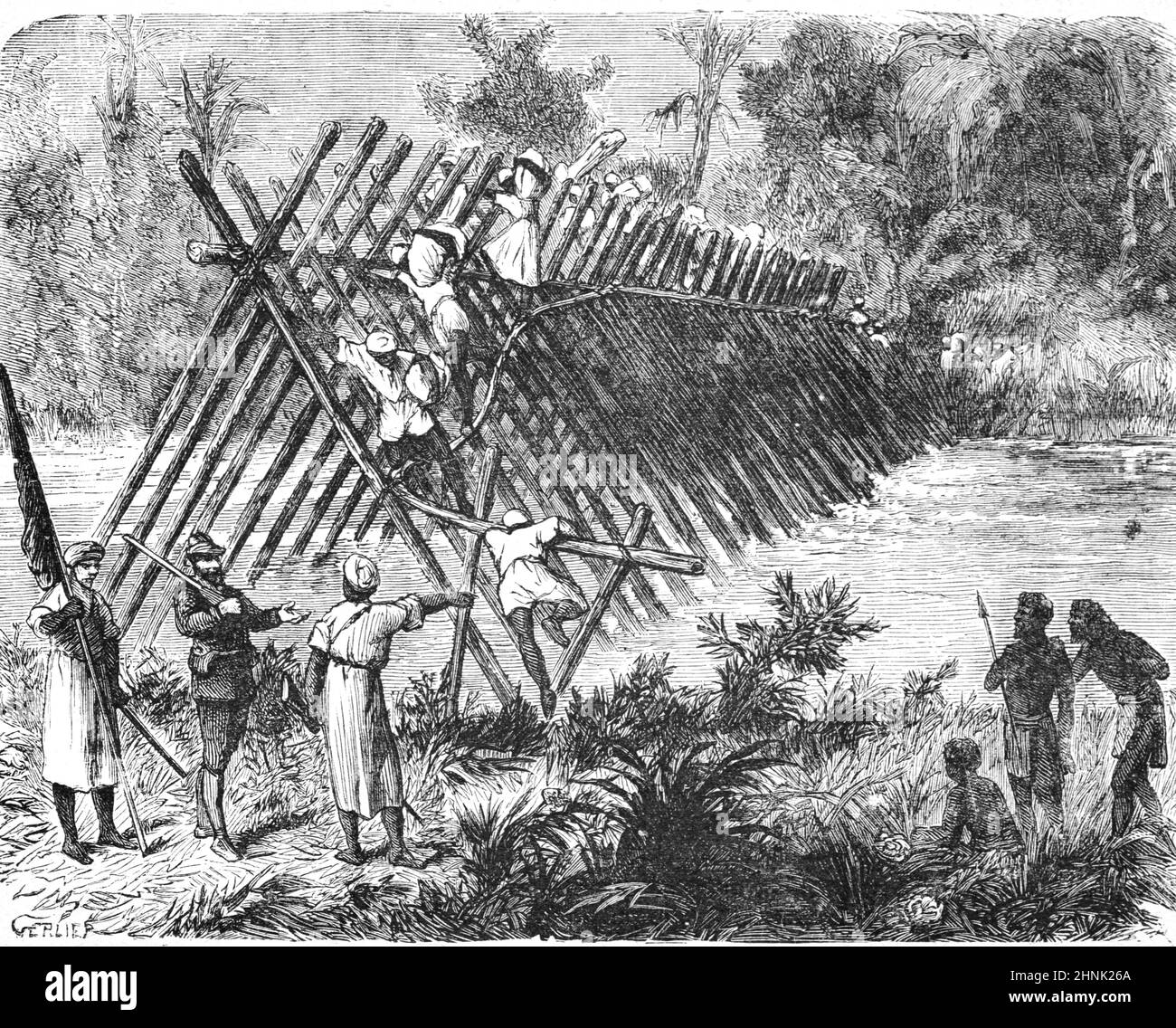 Henry Morton Stanley Expedition Crossing the Upper Nile River on ...