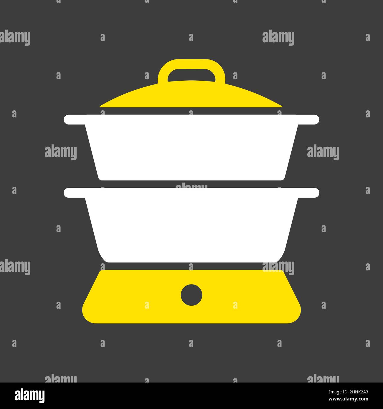 Double boiler vector glyph icon. Kitchen appliance. Graph symbol for ...