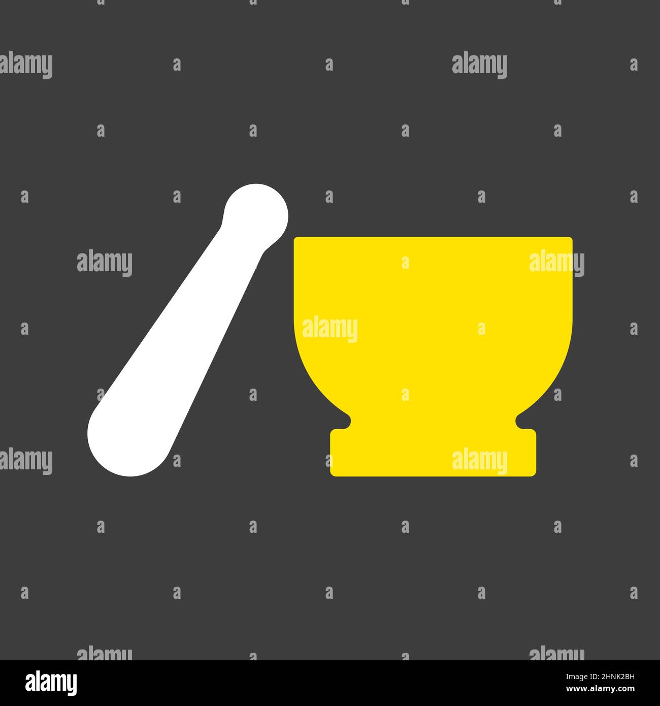 Mortar and Pestle vector glyph icon. Kitchen appliance. Graph symbol ...