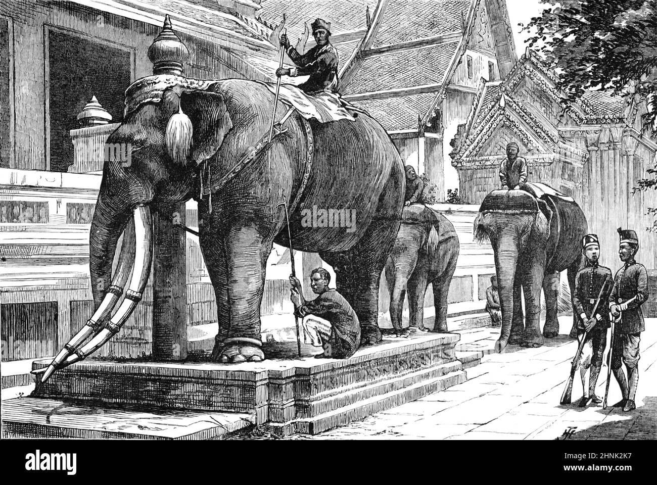 Sacred Elephant in The Grand Palace or Royal Palace Bangkok Siam ...