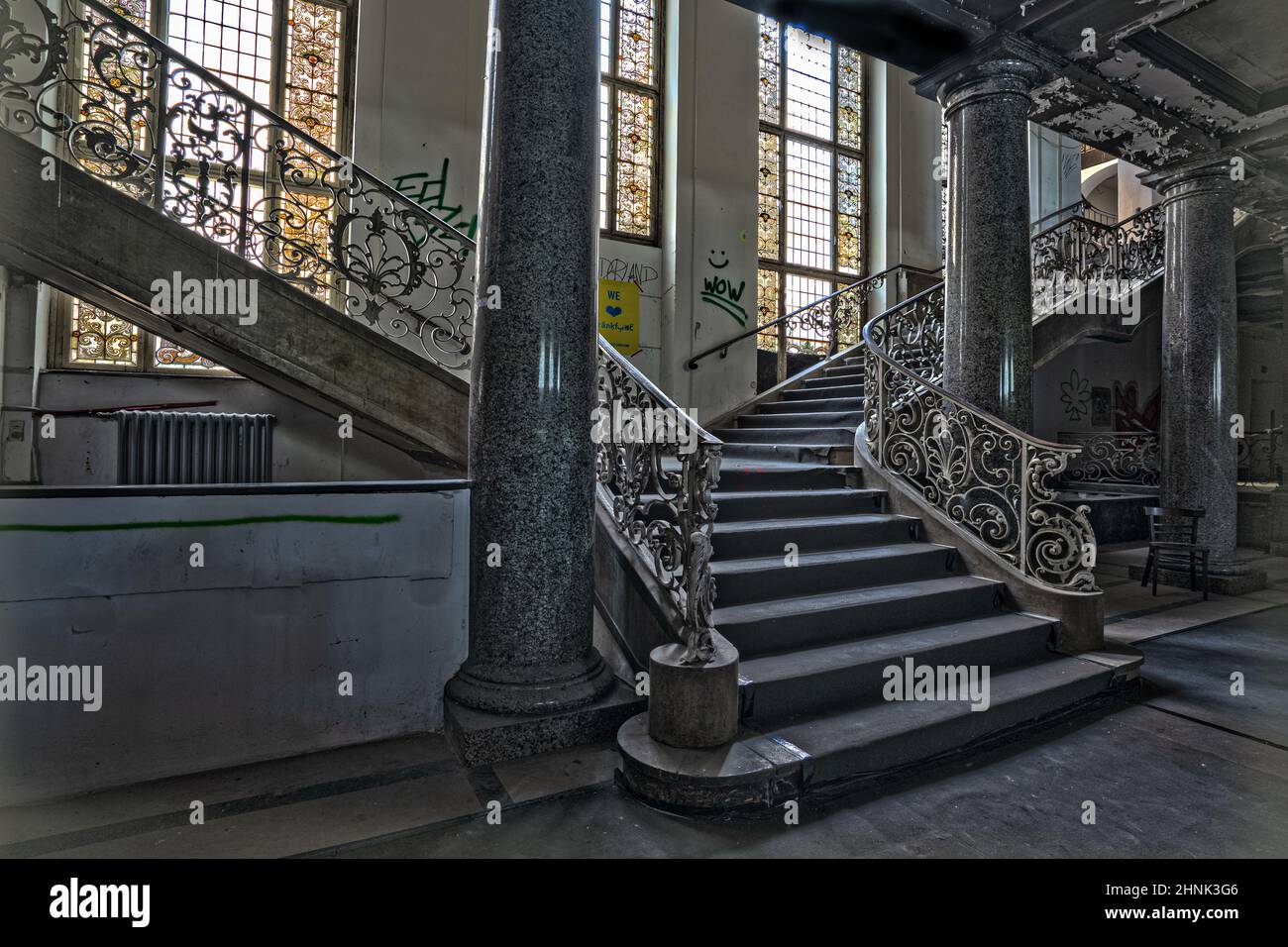 Representative staircase in the entrance hall of the old police ...