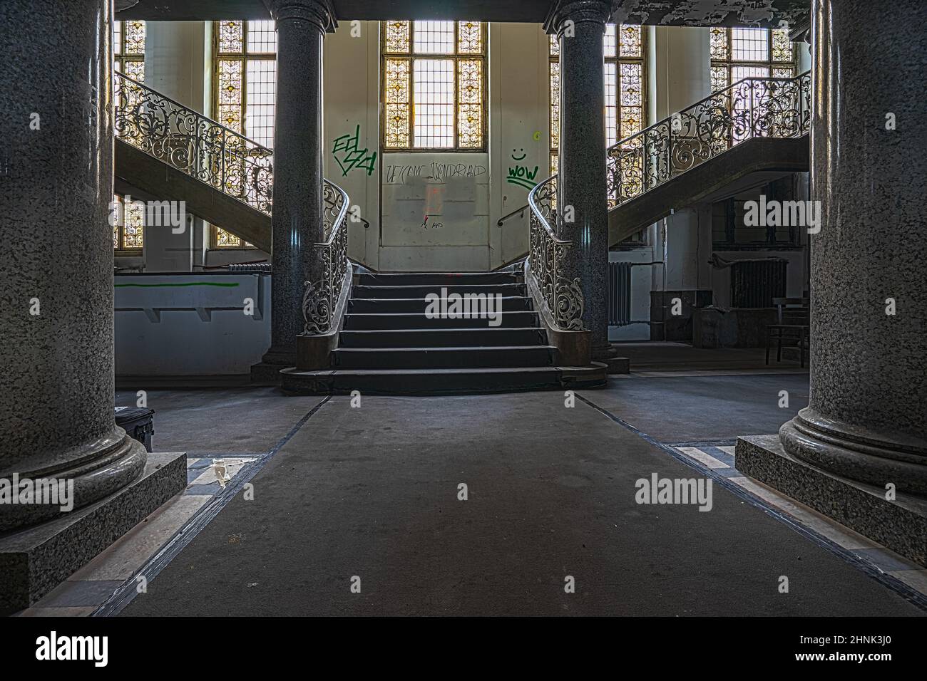 Representative staircase in the entrance hall of the old police ...