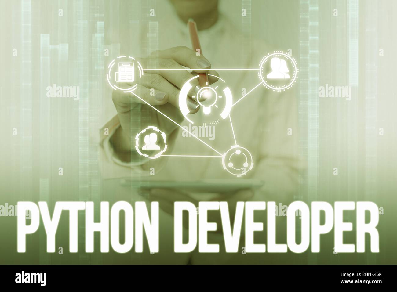 Handwriting text Python Developer, Business approach responsible for ... Handwriting text Python Developer, Business approach responsible for ...