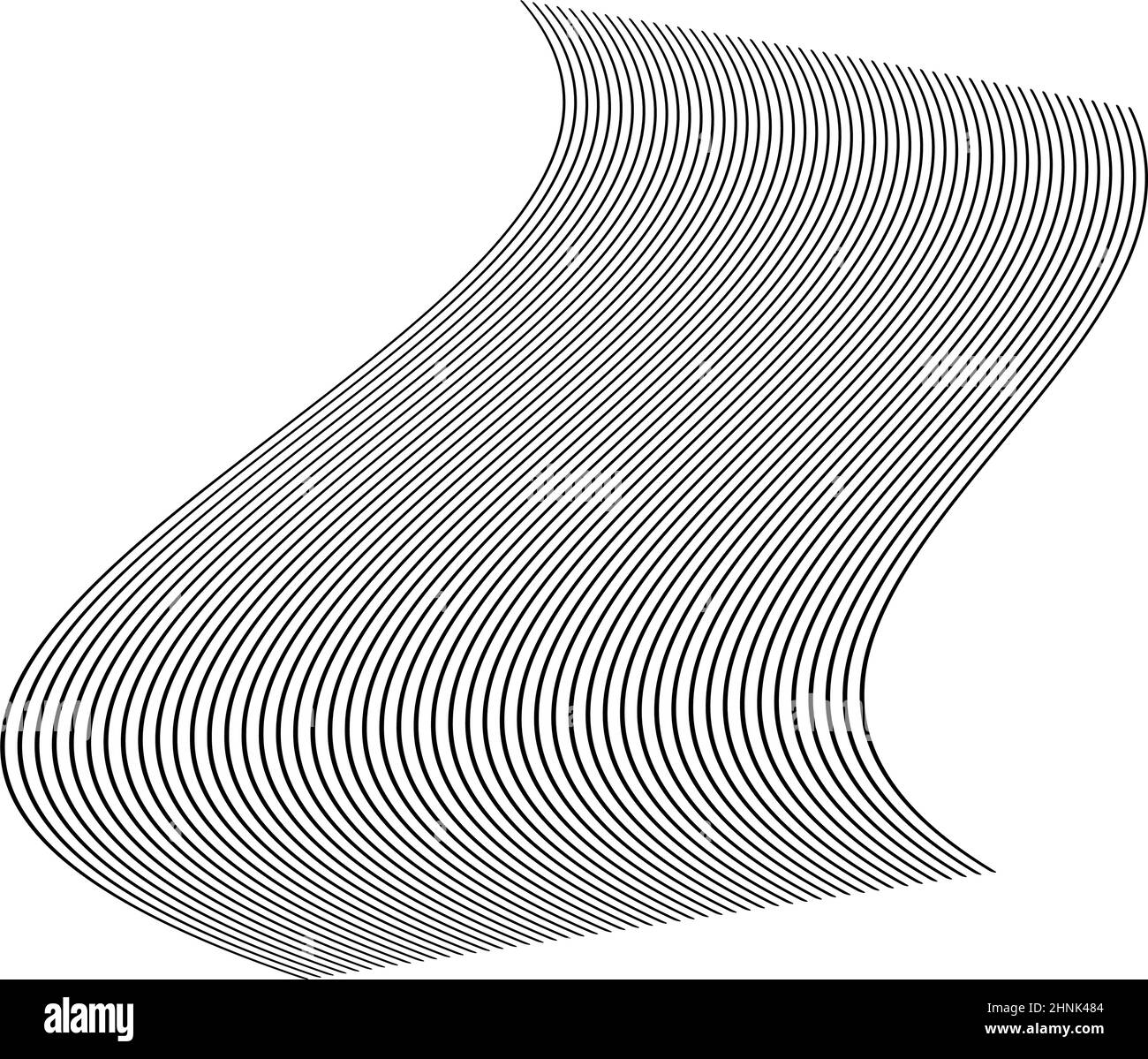 Wavy, waving curvy parallel lines. Undulate, squiggle stripes - stock ...
