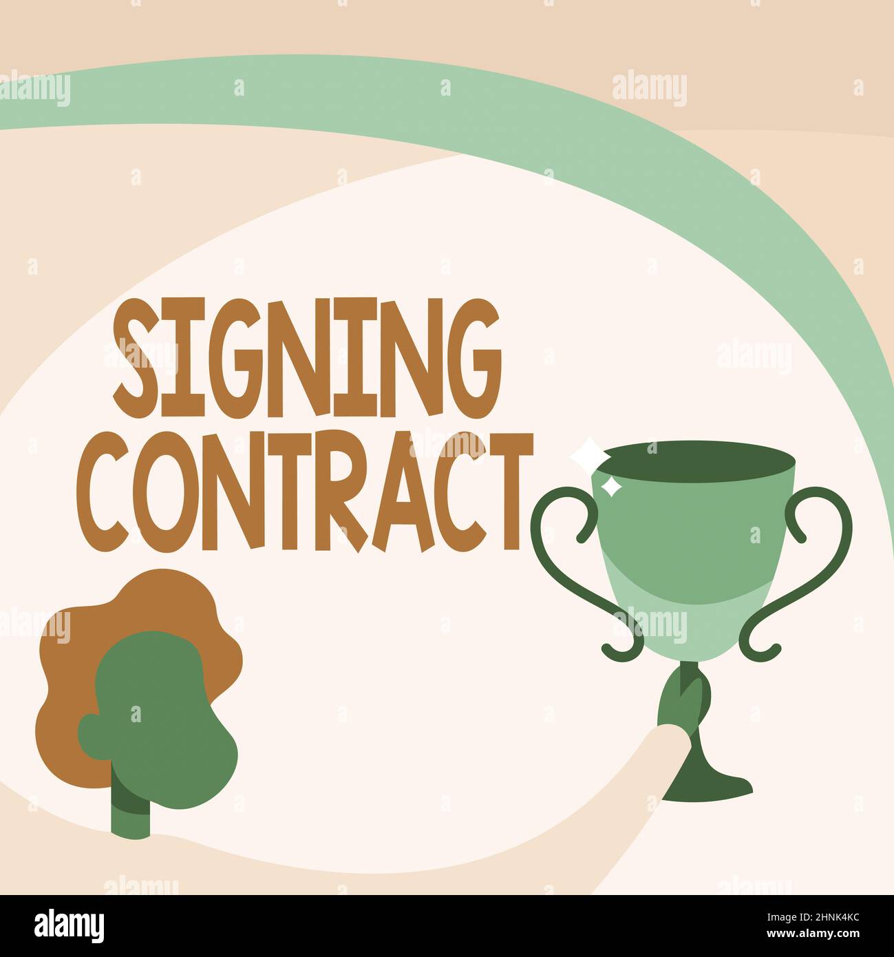 Sign displaying Signing Contract, Business showcase the parties signing ...