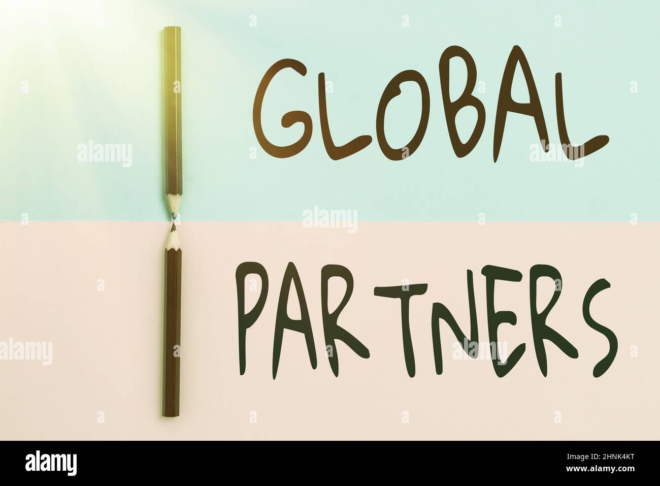 Text showing inspiration Global Partners, Word Written on Two or more ...