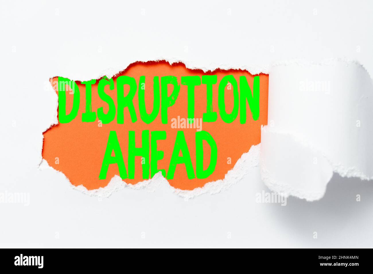 Text sign showing Disruption Ahead, Business overview Transformation ...