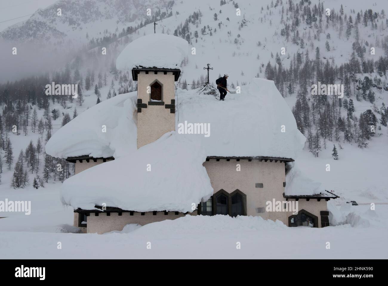 Church covered of snow Stock Photo - Alamy