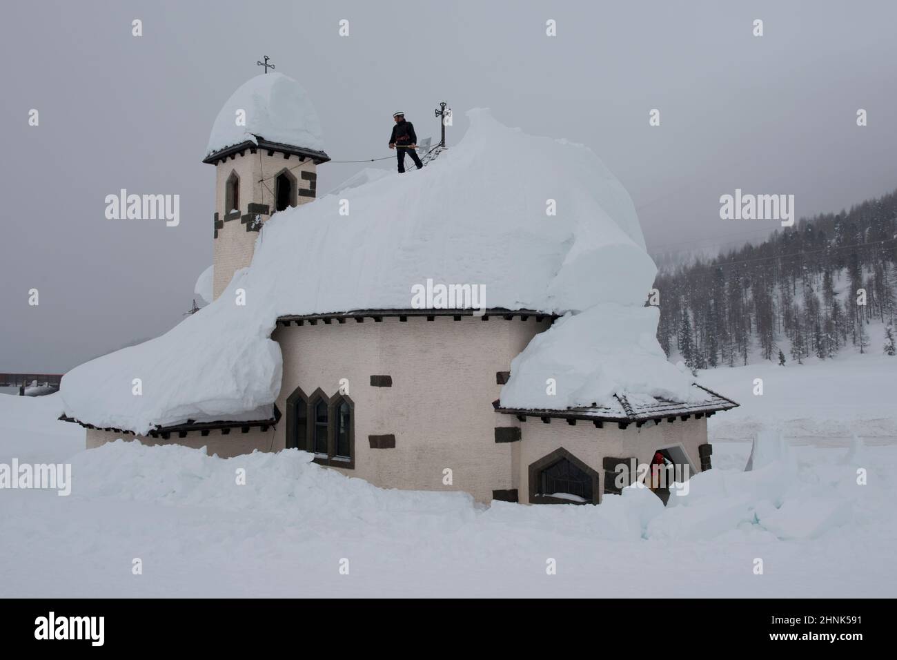 Church covered of snow Stock Photo - Alamy